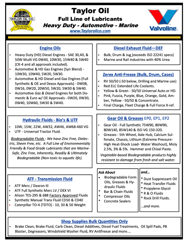 HD Lubricants - Heavy-Duty Engine & Industrial Oils | Taylor Oil Co.